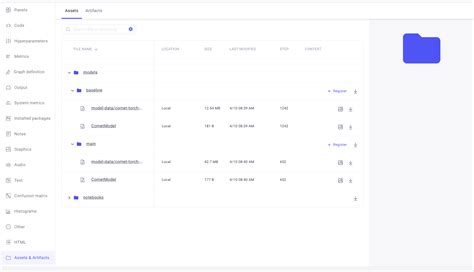 log models comet docs