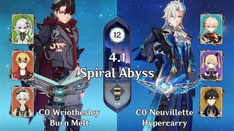 C0 Wriothesley Burn Melt And C0 Neuvillette Genshin Impact Abyss 41