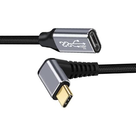 Usb C Câble Dextension De Données Coudé À 90 Degrés 10gbps 100w Pour