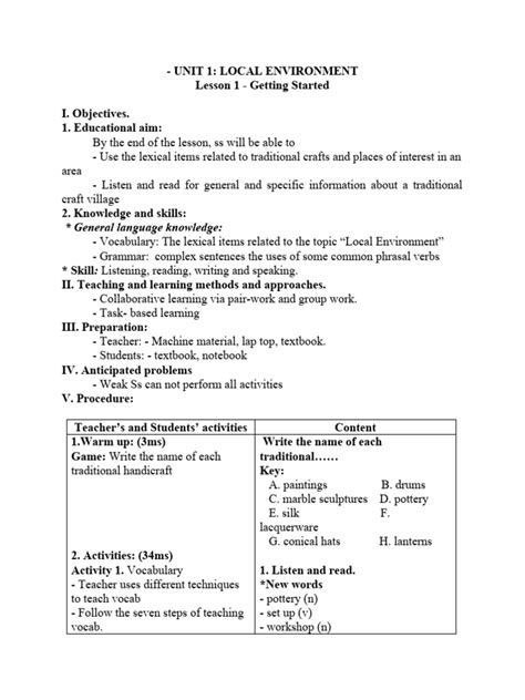 Unit 1 Getting Started Pdf Vocabulary Cognitive Science