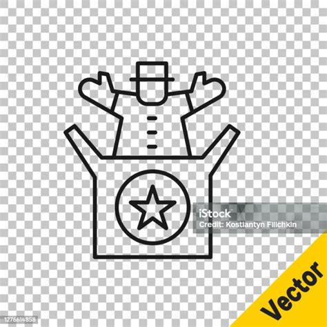 투명 한 배경에 격리 된 상자 장난감 아이콘에 블랙 라인 잭 상자 에서 제스터 벡터 4월에 대한 스톡 벡터 아트 및 기타 이미지 4월 검은색 공휴일 Istock