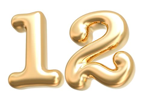 Oro 3d Número 12 36309082 Png