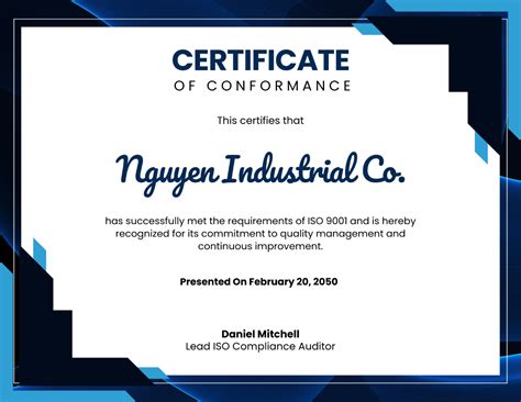 Free Printable Conformance Certificate Templates To Customize Online