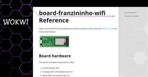 Board Franzininho Wifi Reference Wokwi Docs