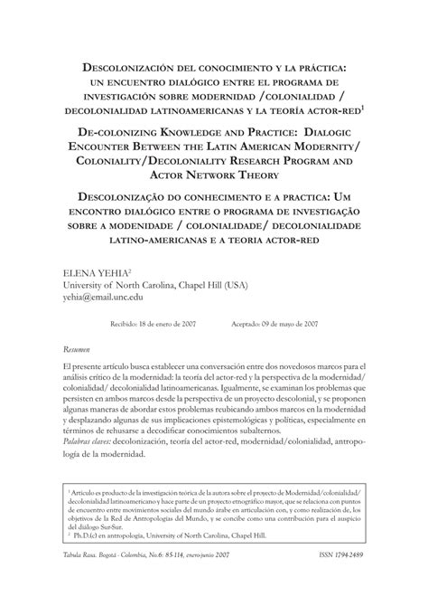 Pdf De Colonizing Knowledge And Practice Dialogic Encounter Between