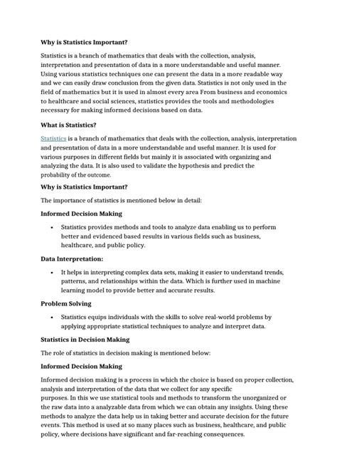 Statistics Pdf Arithmetic Mean Statistics