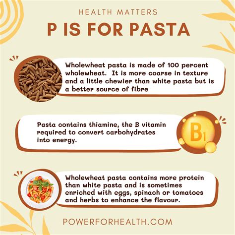 Health Matters An A To Z Guide To Good Health P Is For Pasta