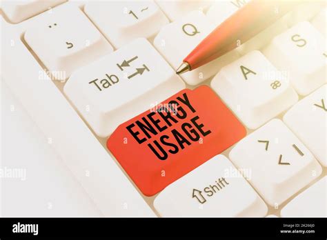 Sign Displaying Energy Usage Word For Amount Of Energy Consumed Or