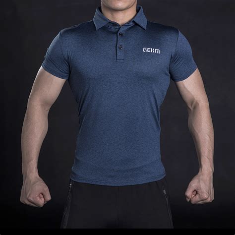 肌肉新款潮流大码运动健身教练衣休闲男t恤修身短袖丝光棉polo衫 阿里巴巴