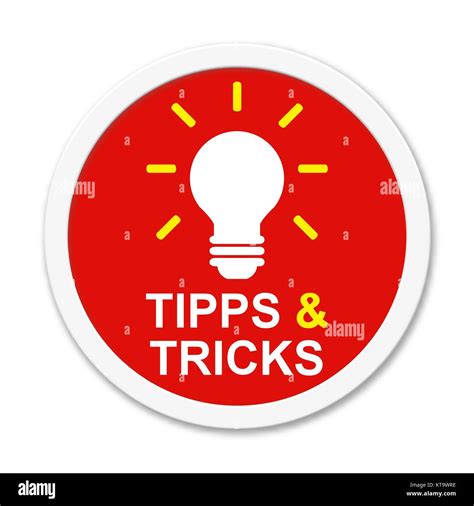 Round Button Shows Tips Tricks Stock Photo Alamy