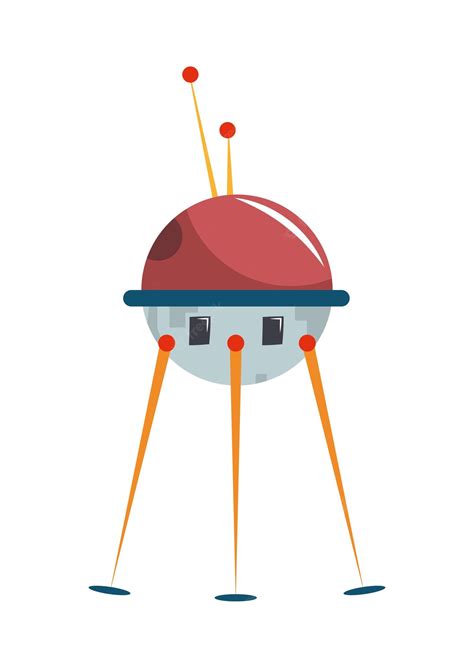 Premium Vector Cartoon Robot Spaceship Vector Illustration