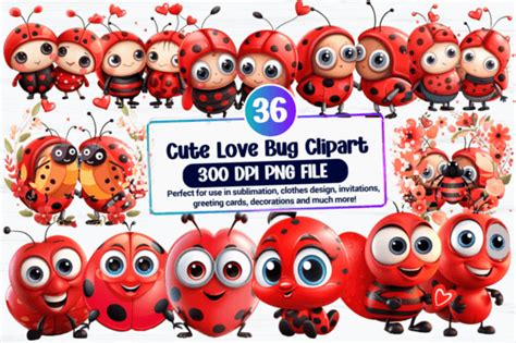 Cute Love Bug Clipart Bundle Graphic By Delart · Creative Fabrica