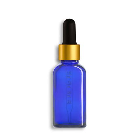 30ml Blue Euro Round Glass Bottle Graduated Dropper Assembly Set