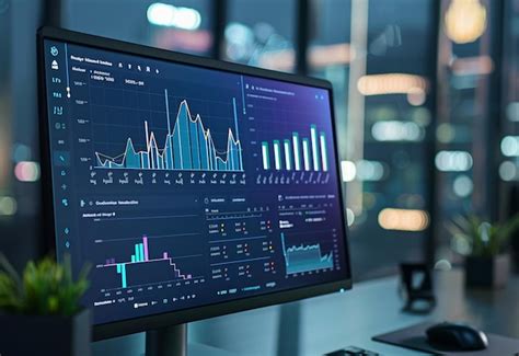 A Computer Monitor With A Graph Of Graphs And Charts On It Premium Ai