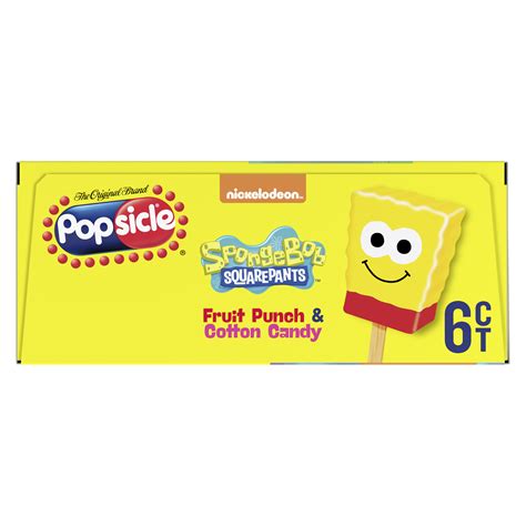 Spongebob Squarepants Popsicle Ice Cream Bar 6ct Delivered In As Fast