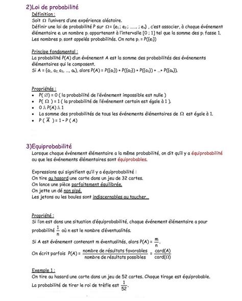 Probabilités cours de maths en ère S à télécharger en PDF