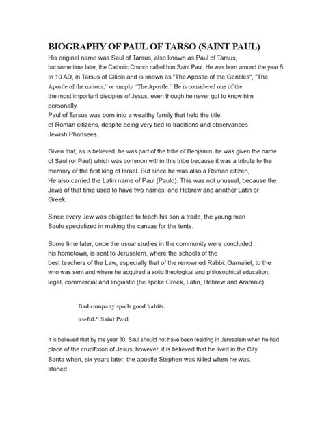 Biography Of Paul Of Tarsus Pdf Paul The Apostle Early Christianity