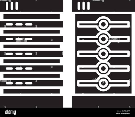 Servers Black Icon Vector Sign On Isolated Background Servers Concept Symbol Illustration