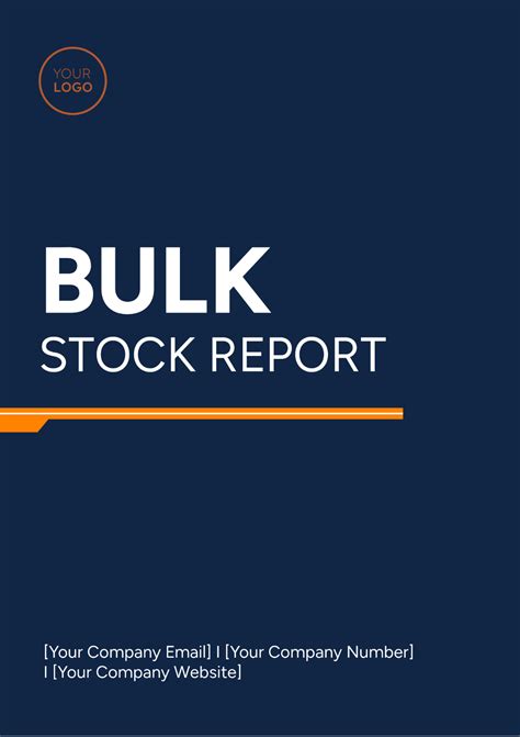 Free Daily Stock Report Template To Edit Online