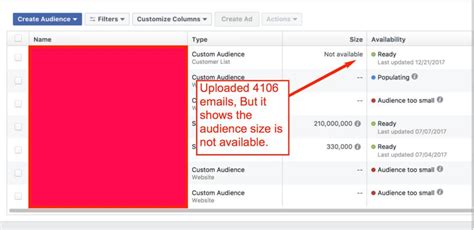 Facebook Custom Audience Size Not Available Estimated Reach Gone