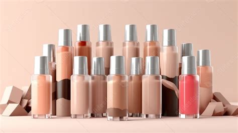 Skin Foundation Bottle Rendered In 3d With A Pure White Powerpoint