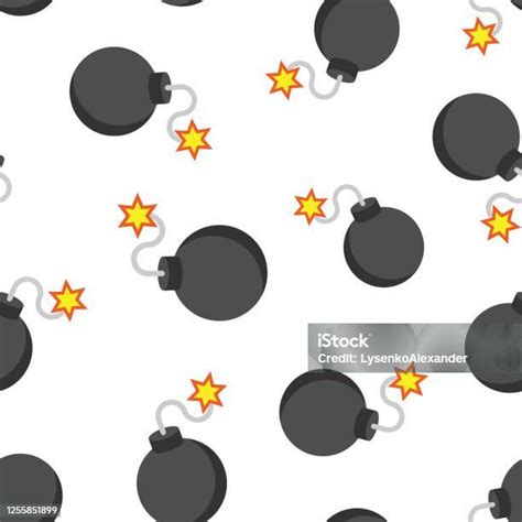 플랫 스타일의 폭탄 아이콘 흰색 격리 된 배경에 다이너 마이트 벡터 그림 C4 Tnt 원활한 패턴 비즈니스 개념 C4에 대한 스톡 벡터 아트 및 기타 이미지 Istock