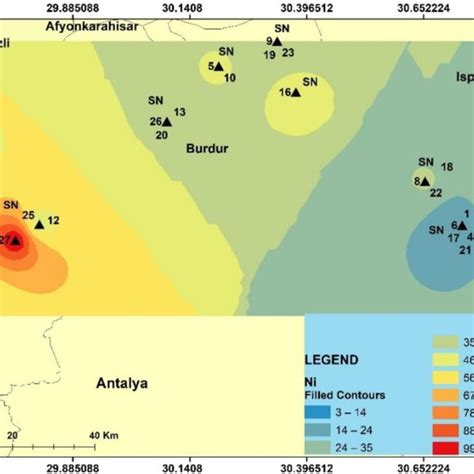 Distribution Of Chromium Concentration µgg −1 In Moss Download