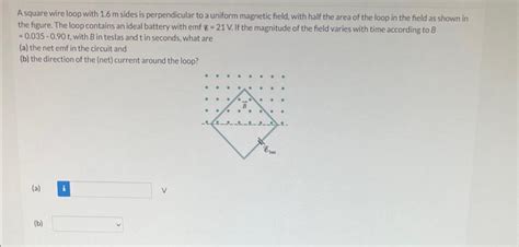 Solved A Square Wire Loop With 1 6 M Sides Is Perpendicular Chegg Com