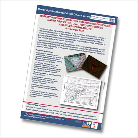 06 07 Oct 2022 Reservoir Characterisation 2 Carbonate Diagenesis Matrix Properties Dual