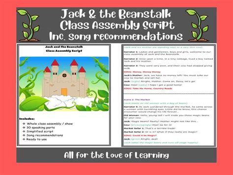 Jack And The Beanstalk Class Assembly Script Teaching Resources