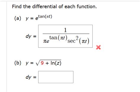 Solved Find The Differential Of Each Function A
