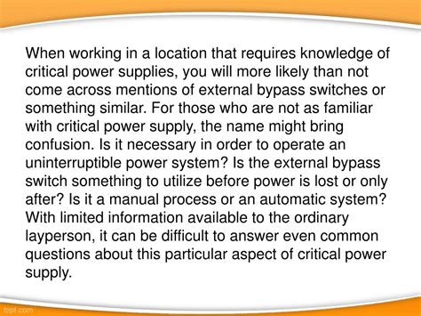 Ppt What Is An External Bypass Switch Powerpoint Presentation Free