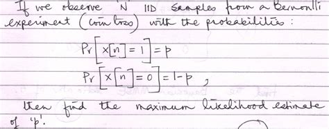 solved if we obeerve n iid samples frow a bervonlli