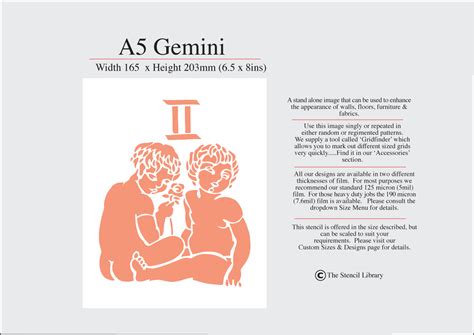 21 A5 Gemini Stencil Library