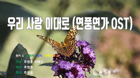 [은성반주기] 우리사랑이대로 연풍연가 Ost 이혜진 주영훈 Mr 가사 Youtube