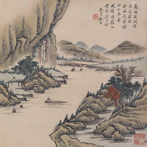 吴穀祥 潇湘秋晚 立轴 设色纸本－【deal Price Picture】