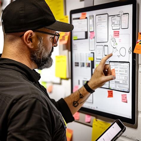 Uxui Designer Prototyping A Mobile Application Premium Ai Generated Image