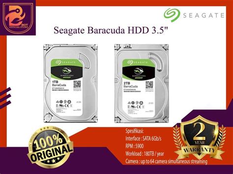 Jual Seagate Barracuda Harddisk Internal Pc 1tb 2tb Sata 35 Pc