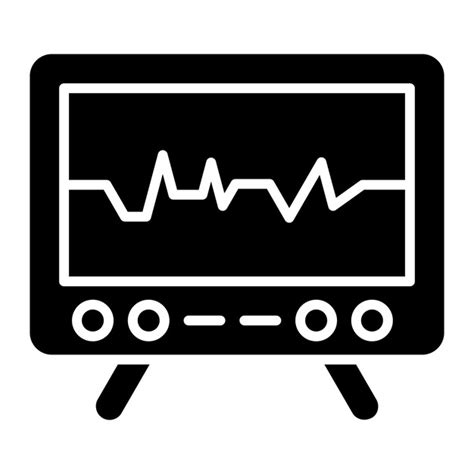 Premium Vector Cardiogram Glyph Solid Black Illustration