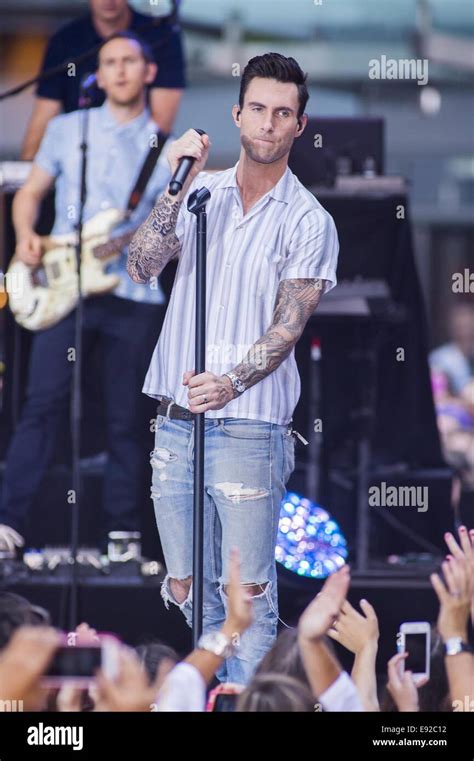 New York City Ny Usa Adam Levine Of Maroon 5 In Concert On Nbcs