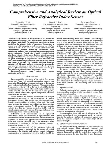 Comprehensiveandanalyticalreviewonopticalfiberrefractiveindexsensor Pdf Optical