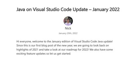 微软释出新年第一个vs code java扩充套件更新，并说明接下来发展路线 谷达鸭