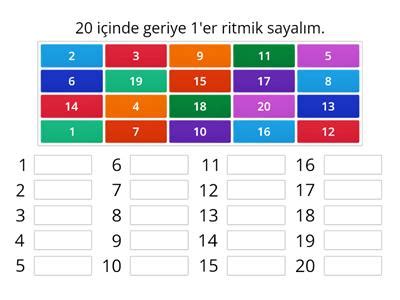er ritmik sayma geriye Öğretim kaynakları