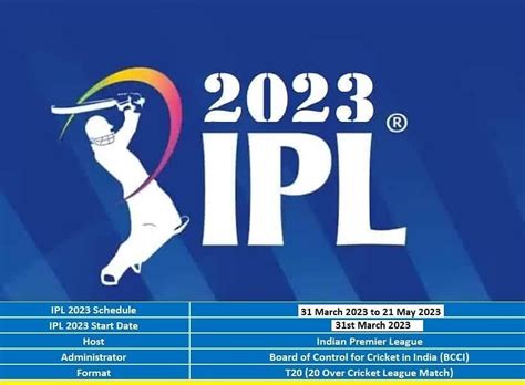 Ipl 2023 Schedule Team Venue Time Table Pdf Points Table Ranking