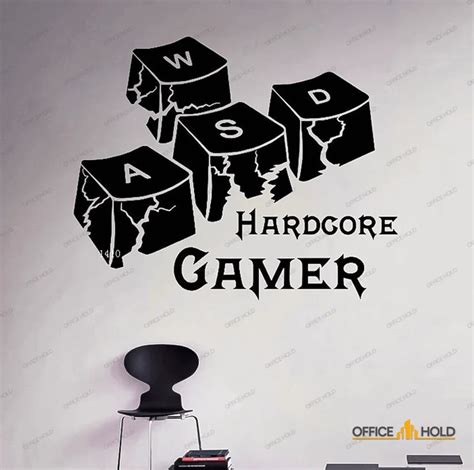 Hardcore Gamer Wasd Keyboard Keys Best For Gamer Room