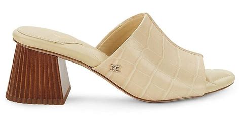 Sam Edelman Sonya Croc Embossed Textured Faux Leather Sandals Lyst