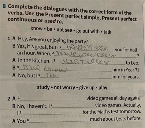 Risolto Complete The Dialogues With The Correct Form Of The Verbs Use