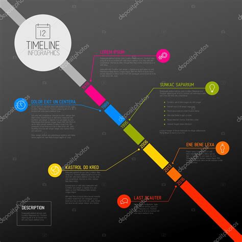 Infographic Diagonal Timeline Report Template Stock Vector Image By