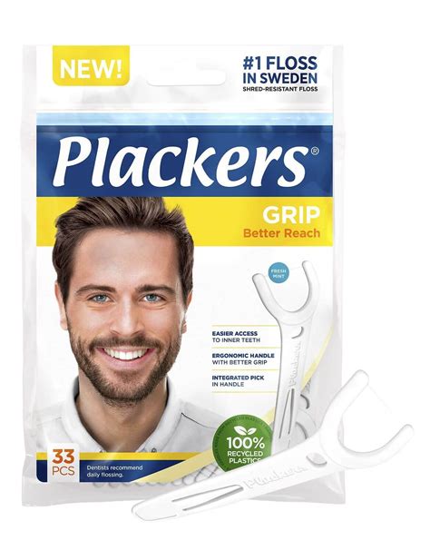Plackers Grip Hammaslankain 33 Kpl Hampaille Fi