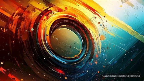 Ai创作图抽象 环形 图案 色彩 艺术 炫彩 线条 动感 纹理 光影 视 元素 设计 背景 创意 昵图网